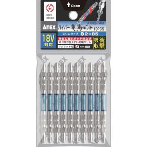 特長ねじ頭が見やすい先端スリムタイプです。トーション部で衝撃吸収します。サビに強い無電解ニッケルメッキ仕上げです。耐久性抜群で長寿命です。先端欠けに強く、カムアウトを抑制します。用途木材・アルミ・Cチャン・鉄板へのネジの締め付け作業に。仕様...