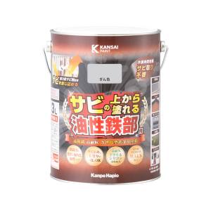門扉・柵・雨戸・物置・鉄骨・トタン壁（屋根以外）などの鉄製品・アルミ建材「高耐久アクリルシリコン樹脂」と協力防サビ剤の効果により、最高クラスの高い防サビ性と耐久性を実現した、サビの上から直接塗れる高性能鉄部用塗料です。特殊防錆剤が強力な防サ...