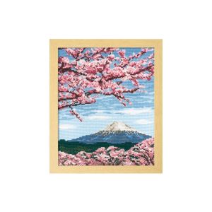 の日本の名所をクロス・ステッチで表現しました、上級者向けの刺繍キット。オリムパス製絲オリジナル刺しゅう額(W41、W42,W46)と合わせて飾れます。ししゅう糸・No.3000布(ジャバクロス中目)・クロス針