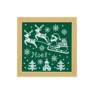 クロスステッチでいろどる、かわいい・楽しい・クリスマスクリスマス気分を盛り上げるのにぴったりなかわいいフレームのキット白1色でししゅうをするので糸替えする必要がなく、スムーズにお作りいただけますNo.8300インディアンクロスのししゅう布を...