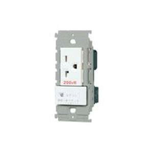 アドバンスシリーズエアコン用こまめにスイッチ付コンセント簡易耐火プレートセット(200V用)15A・20A兼用接地コンセント・「入」「切」表示スイッチD・20A絶縁枠・プレート付スイッチD：20A 300V AC コンセント：20A 250...