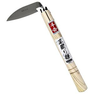 除草、雑草退治に最適です。草削り。庭及び畑の草削りなどに最適です。錆び強いステンレス製です。刃部：ステンレス。刃部：3CR13。柄：椿。