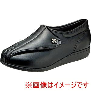 左足のみ 3E 履き口が大きく開き、ご自身でも履きやすくサポートする方も履かせやすいデザインです。 アッパー素材は控えめな光沢感ある合成皮革を使用。年間を通じて履きやすいタイプです。 カラー:ブラックスムース素材:合成繊維・合成皮革 底材:...