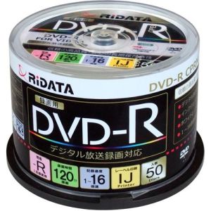 RiDATA D-RCP16X.PW50RD K 録画用DVD-R スピンドルケース50枚入録画用DVD-R50枚CPRM録画120分1?16倍速対応インクジェットプリンタ対応ホワイトレーベル