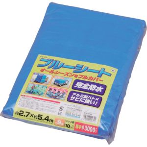 レジャー・家庭園芸・DIY作業・園芸用シートとしてご使用いただけます。アルミ製でサビに強いハトメが付いています。番手(#):3000色:ブルーハトメ数(個):18縦(mm):5400横(mm):2700製造国:ベトナムトラスコ発注コード:8...