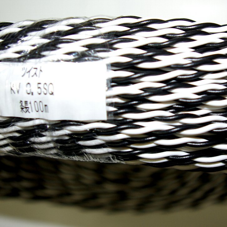 【楽天市場】黒白 0.5SQ ツイスト撚り線【100m】VTF 電子機器 配線用電線 KV0.5SQ を2本より合わせた ツイスト線：秋葉原の九州電気 楽天市場店