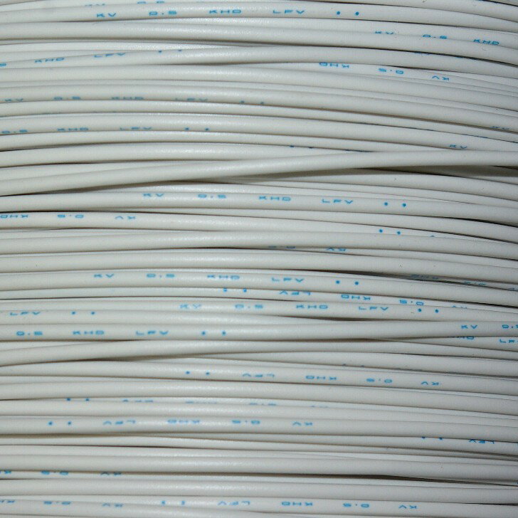 【楽天市場】KV 0.5SQ 白色【1m 切断販売】KHD 電子・通信機器配線用 ビニル電線 0.18φ×20心 0.5SQ 仕上がり外径：1.9mm 60°傾斜難燃 電子機器の内部配線用電線 ...