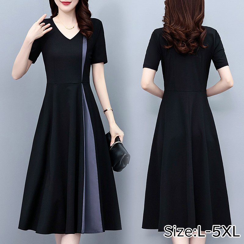 ワンピース レディース きれいめ 切り替え 結婚式ドレス 半袖 パーティードレス 上品 フォーマル ママワンピース 30代40代50代▼素材:ポリエステル▼カラー:ブラック▼サイズ:(単位:cm)L: 着丈95 バスト90 肩幅37 ウエス...