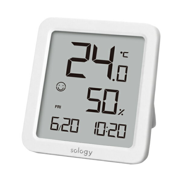THY0101WH｜コンパクトで見やすい デジタル温湿度計 お部屋の温度と湿度を、ひと目でやさしくチェック。上から温度計、湿度計、日付＆時計の表示です。 シンプルな表示で毎日の空気環境をわかりやすく教えてくれるデジタル温湿度計です。手のひら...