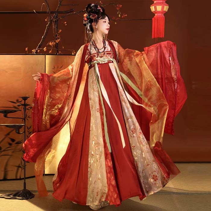 BorderColor="#FFFFFF"> 商品 漢服 内容 羽織+ブラウス+スカート+ショール 素材 ポリエステル サイズ 羽織の着丈120cm 全袖丈200cm 袖口180cm S ブラウスの着丈63cm 全袖丈163cm 袖口74c...
