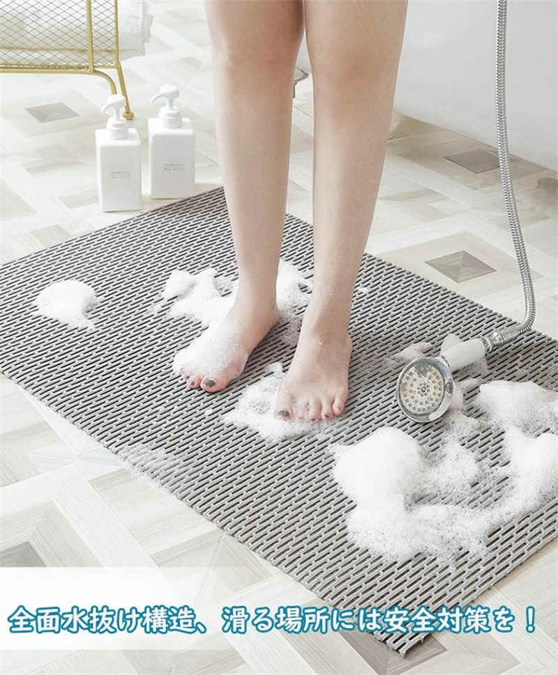 商品詳細 両面滑り、止め裏面は密集した橋脚式支柱を採用しており、優れた滑り止め性能を発揮して滑り止め効果は抜群です。安心と安全のためには、高齢者、子供、妊婦など様々な人に必要です。 サイズ 60cmX90cm 素材 環境に優しいPVC素材、...