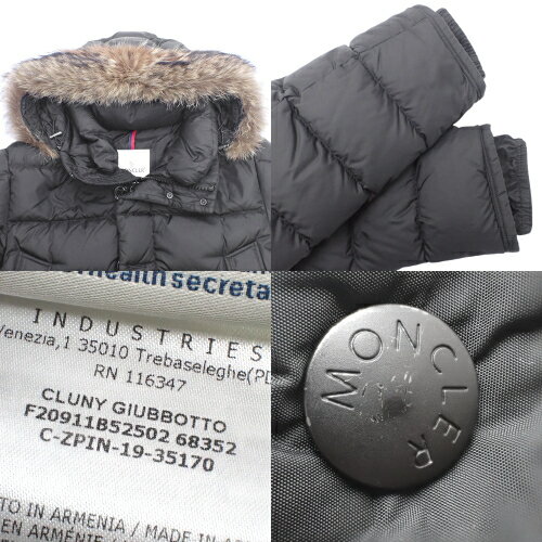 【楽天市場】MONCLER(モンクレール) CLUNY GIUBBOTTO クラニー ファーダウンジャケット アウター アパレル ファッション 4 ナイロン ブラック黒 ...