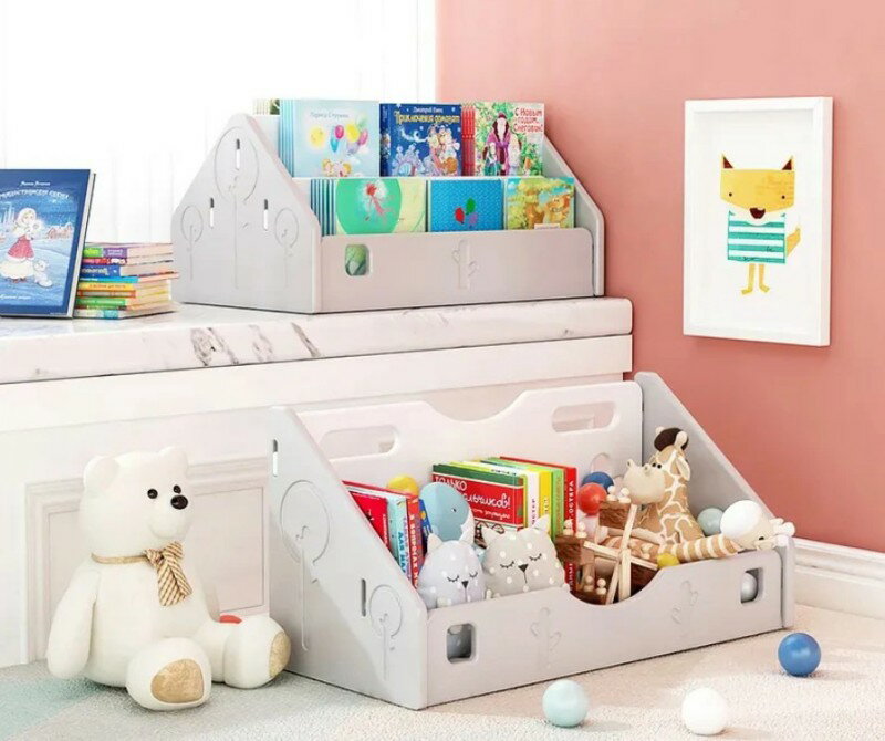 本ラック コンパクト 絵本棚 ロータイプ ブックラック コンパクトなサイズで好きな場所へ設置可能。 組立ても簡単で工具を使わずに組立て出来ます。 サイズ 片面タイプ：58×25.5×29cm 両面タイプ：51×31.5×25.5cm 素材：...