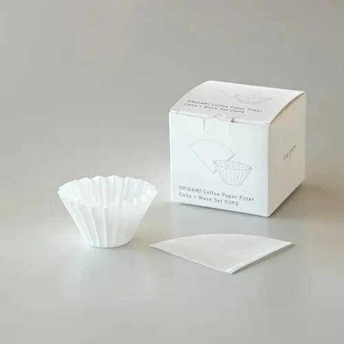 ORIGAMIのウェーブフィルターと円すいフィルターのセット ウェーブフィルターと円すいフィルターをセットにしました。 ORIGAMIドリッパーは1つのドリッパーで2種類のフィルターを使用でき、同じコーヒー豆でもペーパーフィルターを変えるだ...