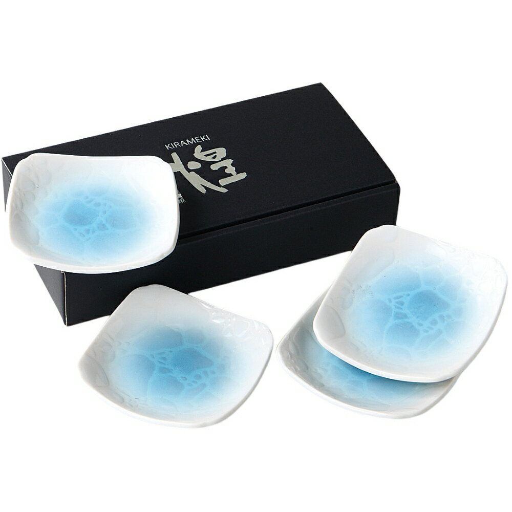 ＜商品内容＞四角3.5皿×4/9.5×9.5×2cm＜材質＞磁器＜産地名＞美濃焼＜箱サイズ＞20.5×11×4.5cm＜箱種＞化粧箱＜重量＞370g＜付属品＞-＜備考＞電子レンジ使用可能。【商品の在庫数について】弊社の他店舗との併売により在...