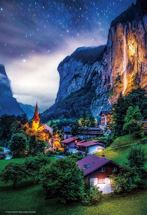 商品名星降るラウターブルンネン ピース数1000 ピースサイズ極小ピース系（マイクロピース） サイズ26×38cm 品 番BEV-M81-646 メーカービバリー 商品説明満天の星々と岩肌を流れ落ちるダイナミックで美しい滝が幻想的 （スイス...
