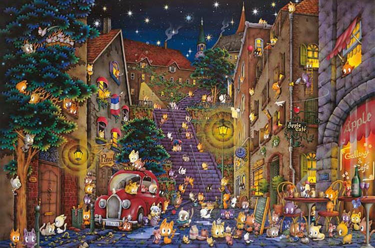 商品名プロムナード キャッツ ピース数1000 ピースサイズ通常ピースサイズ サイズ50×75cm 品 番APP-1000-892 メーカーアップルワン 商品説明自由気ままな猫たちがカワイイ！芳岡ひできの作品が続々登場！ どこからか美味しそ...