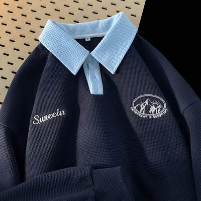 ワッフル編み地が柔らかい雰囲気の長袖のポロシャツです。レトロな雰囲気のあるロゴが古着ミックスのスタイリングにも映える、素敵な一着となっています。色展開 ネイビー ホワイト グリーンサイズ S M L XLサイズ(cm)S /着丈 67 /バ...