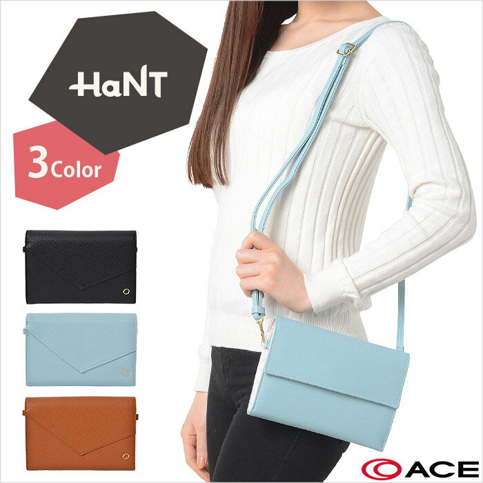 Details ■Brand HaNT ハント ■Item お財布ショルダー 35913 ■Size 約19.5×14×4cm ■重量 約330g ■Color 01：ブラック 08：テラコッタ 15：ライトブルー ■素材 PU合皮 ■Sp...