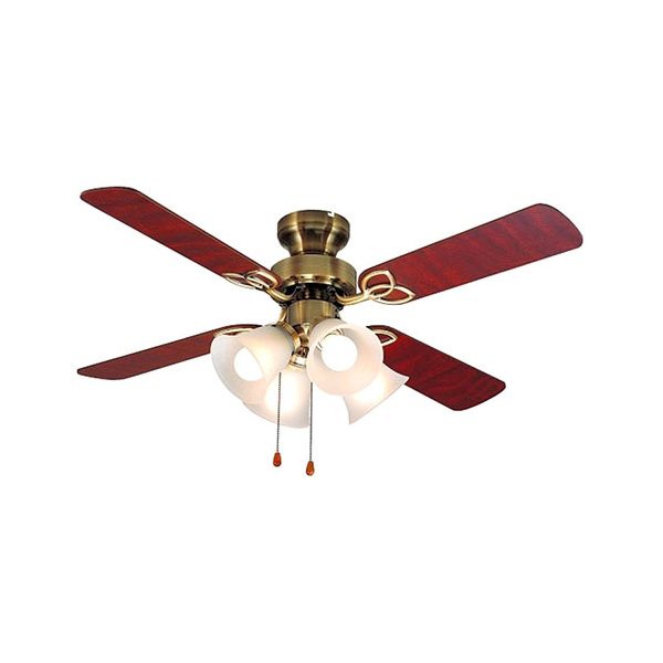 ■商品内容照明機器 シーリングファン■商品スペック●定格電圧 : 100V ●電球別売 : 60W×4灯まで ●ACモーター ●ファン消費電力 : 26W ●材質 : 鉄(本体)、MDF(羽根) ●重量 : 5.6kg ●本体カラー : ブ...