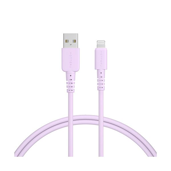 ■商品内容しなやかで絡まないシリコンケーブル●充電、データ転送対応。1mのApple MFi認証品 USB-A toLightningケーブル。カラーはペールアイリスです。●赤ちゃんの肌のようなソフトなさわりごこち。●断線に強い。●ケーブル...
