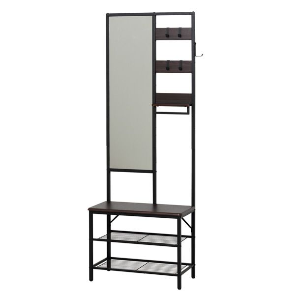■サイズ・色違い・関連商品■ブラウン[当ページ]■ナチュラル■商品内容■ハンガーパイプ経1.3cm ■パイプ経2cm ■ガタつきを防止するアジャスター付■商品スペック■重量：約12kg■カラー：ブラウン■サイズ：約62幅×奥行33×高さ16...