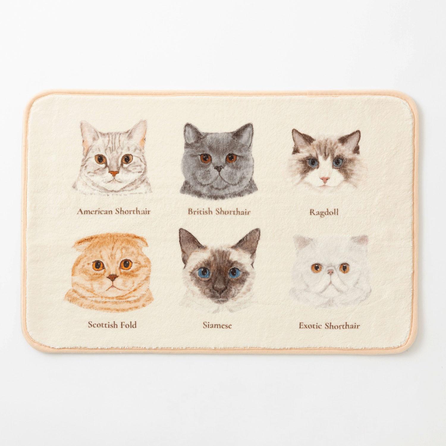 素材：ポリエステル産地：0カラー：06：Cat Breed40×60cm他店舗でも併売しているため、一部在庫切れが起きる場合がございます。そのため一部取り寄せとなり、遅延やキャンセルとなる場合がございます。
