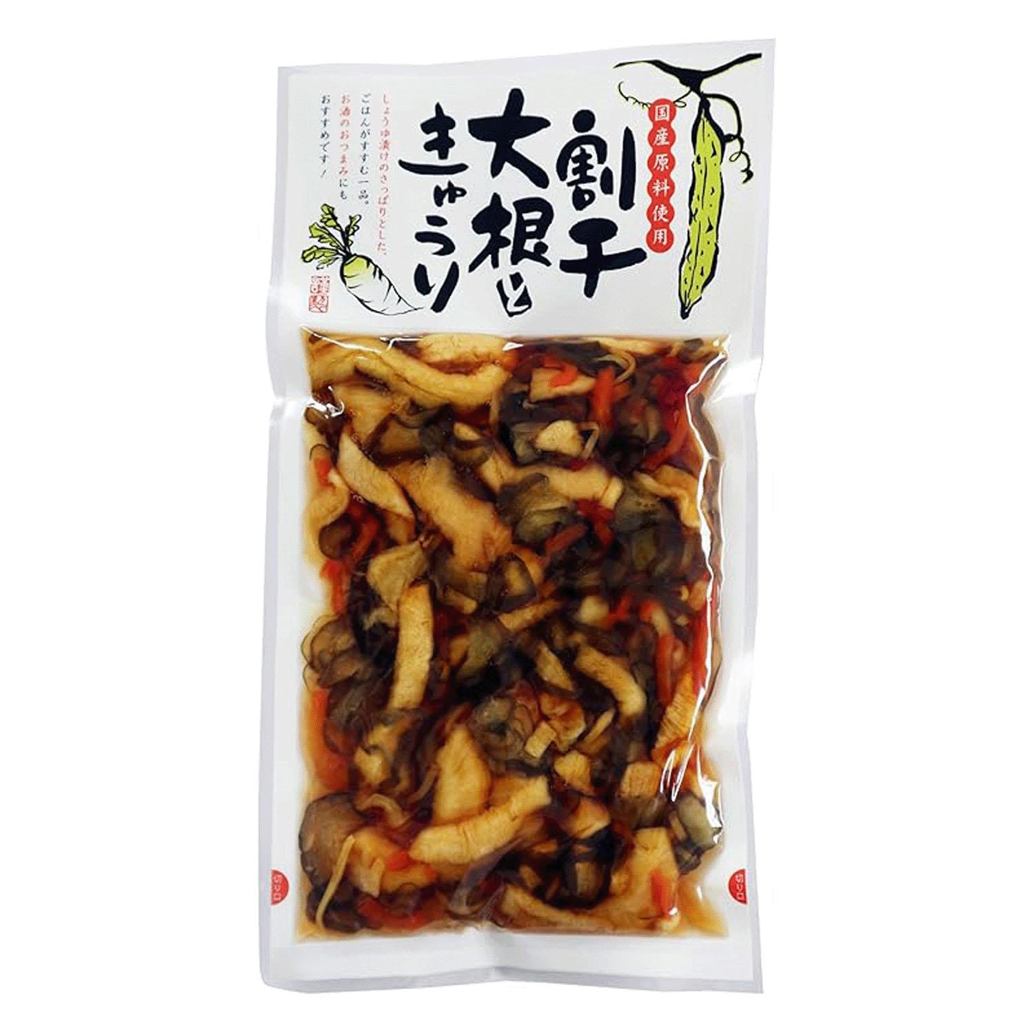 素材：だいこん（国産）、きゅうり（国産）、にんじん（国産）、しょうが（国産）、こんぶ（国産）、漬け原材料【砂糖・ぶどう糖果糖液糖、食塩、しょうゆ、発酵調味液、たん白加水分解物、醸造酢、唐辛子】／調味料（アミノ酸）、酸味料、着色料（カラメル、...