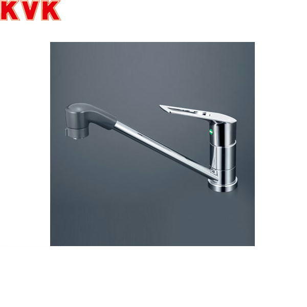 KVK流し台用シングルシャワー付混合栓 KM5051ZTFR2EC 吐水口長さ：200mm 取付穴径：φ36〜38mm 寒冷地仕様 eレバー水栓(レバー中央水吐水) 200mmパイプ付KVK KM5051ZTFR2EC