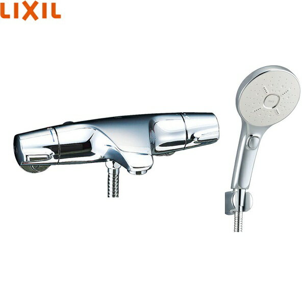 リクシル[LIXIL/INAX]シャワーバス水栓 BF-J147TSMM 一般地仕様 サーモスタット付シャワーバス水栓 吐水口長さ87mm 本体昇温防止 ソフトサーモ シャワーヘッド：エコアクアスイッチシャワーSPA(めっき仕様)INAX ...