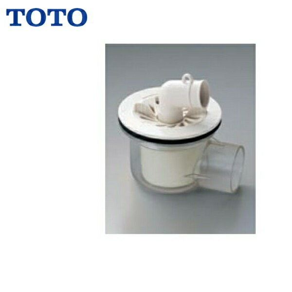 TOTO 洗濯機パン用排水トラップ(透明)[横引き] PJ001 フランジ取付用アダプター、ホースバンド2個付き 目皿、フランジ、エルボ色：ホワイトTOTO PJ001