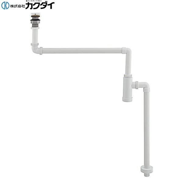 カクダイ [KAKUDAI] 435-028-32W 丸鉢縦型ボトルトラップ(化粧キャップつき) ●はさみ込み厚最大35ミリ ●オーバーフローなしの洗面ボウル・手洗器用 ●横引き、縦引きの管が樹脂製で簡単に切断でき、排水位置の調節が容易です...
