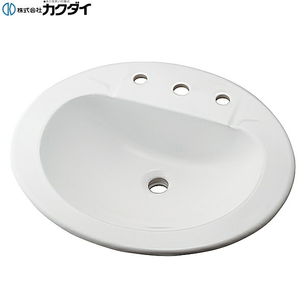 カクダイ [KAKUDAI] CL-K1001ACA オーバーカウンター洗面ボウル(3ホール) ●容量7L ●オーバーフロー付き ●カウンター加工用の型紙を同梱 ●型紙は説明書(pdf)をご参照ください。 材質: 陶器製KAKUDAI CL...