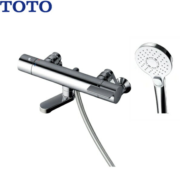 TOTO サーモスタット混合水栓 TBV03450J 一般地仕様 スパウト長さ：70mm 逆止弁 メタル 本体-ホース接続ねじG1/2 樹脂ホース(シルバー) シャワーヘッド：コンフォートウェーブクリックめっき シャワーハンガー：角度調節T...
