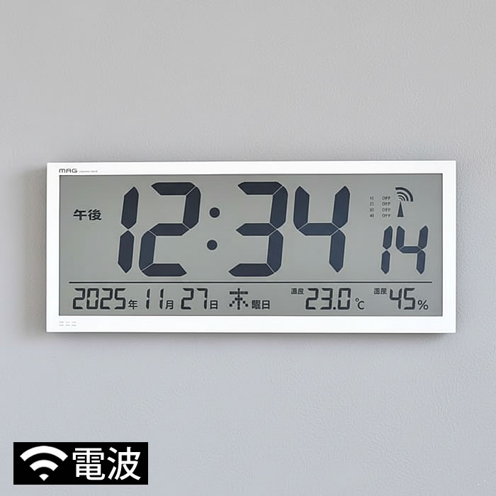 商品名 大型電波掛時計グランタイム W-780 商品詳細 サイズ 約 W55.1×D3×H22.6cm 重量 約1400g 素材 枠：プラスチック 風防：ガラス 仕様 保証期間：お買い上げ日より1年間 単3形アルカリ乾電池6本（別売）使用 ...