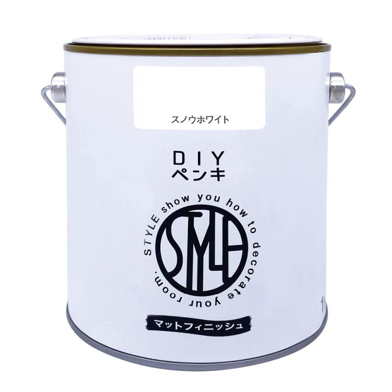 ニッペ(Nippe) ペンキ 塗料 STYLE DIYペンキ(缶タイプ) 1kg カラー: スノウホワイト 低臭 インテリア 水性塗料 日本製 4976124887307【特長】インテリアの壁や小物、ガーデニング材にも塗れる水性ペンキです。...