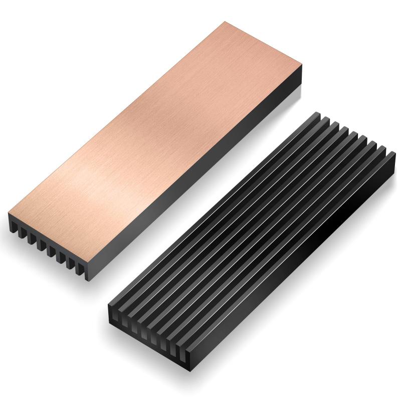 Raonlla 純銅 m.2 ヒートシンク 2個 70×21×6mm(厚み) グラフェン加工 m.2 ssd ヒートシンク 各種電子機械の熱対策にもnvme 2280 m.2 ssd 用 ヒートシンク、放熱性に優れた銅製かつ6mmの厚みで、...