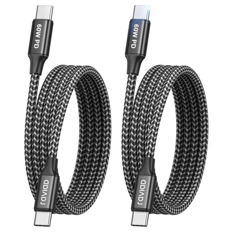 RAVIAD USB Type C ケーブル 1M 2本セット USB-C &amp; USB-C ケーブル PD3.0 QC3.0 対応 60W/3A【60W PD急速充電&amp;データ転送】RAVIAD usbc usbc ケーブ...