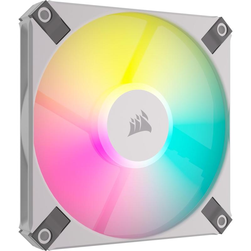 CORSAIR AF SLIM シリーズ、AF120 RGB SLIM、120mmx15mm PWM 流体動圧軸受ファン RGB ファン［ホワイト］【2個入・Lighting Node CORE付属】CO-9050165-WW120x15m...