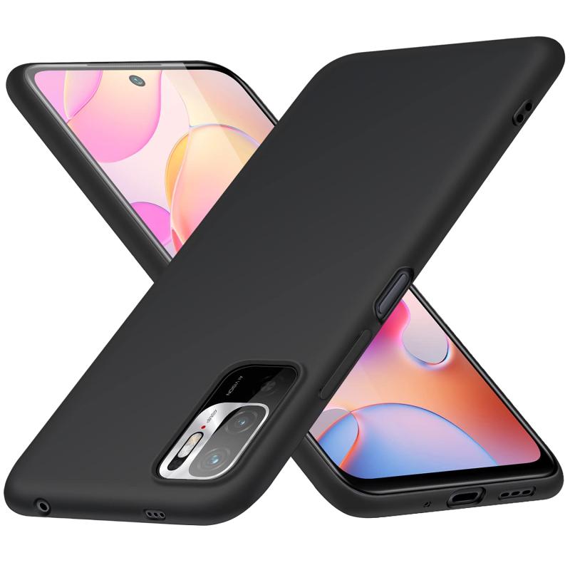 aiitiluo For Redmi Note 10T XIG02 用 ケース Redmi Note 10 JE カバー シリコン スマホケース 耐衝撃 スリム ソフト 軽量 薄型 ストラップホール付き シャオミ ブラック【対応機種】 fo...