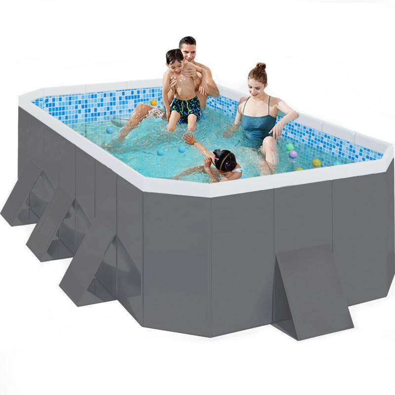 NAKUJI 【2025新改良 非膨張式】プール 空気入れ不要 折りたたみ 大型 ビニールプール 組み立て不要 収納便利 簡単な排水 子供用 家庭用 屋内用/アウトドア用 猛暑対策 水遊び 日本語説明書付【空気入れ不要・組み立て不要】新型の...