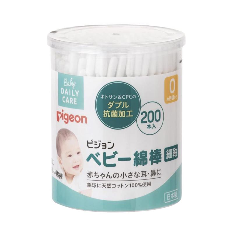 ピジョン PIGEON ベビー綿棒 (細軸タイプ) 200本入商品サイズ (幅×奥行×高さ) :6.8×8.4×6.8cm内容量:200本入