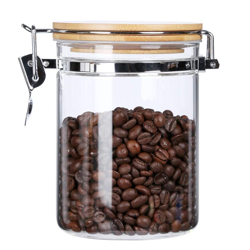 KKC コーヒー豆 保存容器 密閉 コーヒーキャニスター 200g 容量 800ML【商品仕様】●サイズ：直径10cm×高さ14.2cm （蓋付き）●セット内容：1個800MLガラス瓶●容量：800MLガラス瓶は小麦粉約400g、あるいは砂...