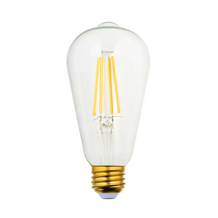 メーカー： スワン電器 / SWAN シリーズ名：LED SWAN BULB　EDISON シリーズ サイズ：φ64×H138mm カラー：クリア 重量：0.05kg 素材：ガラス・スチール 機能：調光対応 口金：E26 消費電力（最大）：...