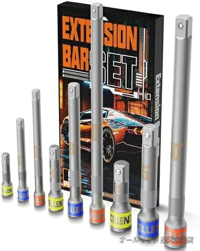 商品の特徴・商品仕様：ソケット延長バーの差込角:12.7mm(1/2インチ)、9.5mm(3/8インチ)、6.35mm(1/4インチ); 製品素材: クロムバナジウム鋼; 重量: 900g; 1/2インチ: 250mm、125mm、75mm...