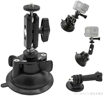 商品の特徴・幅広い互換性：1/4インチネジとアクションカメラマウントが付属しており、GoPro Hero 12/11/10/9/8/7、Max、Insta360 X4/X3/One X2/One R、DJI Osmo Action 4/3/...