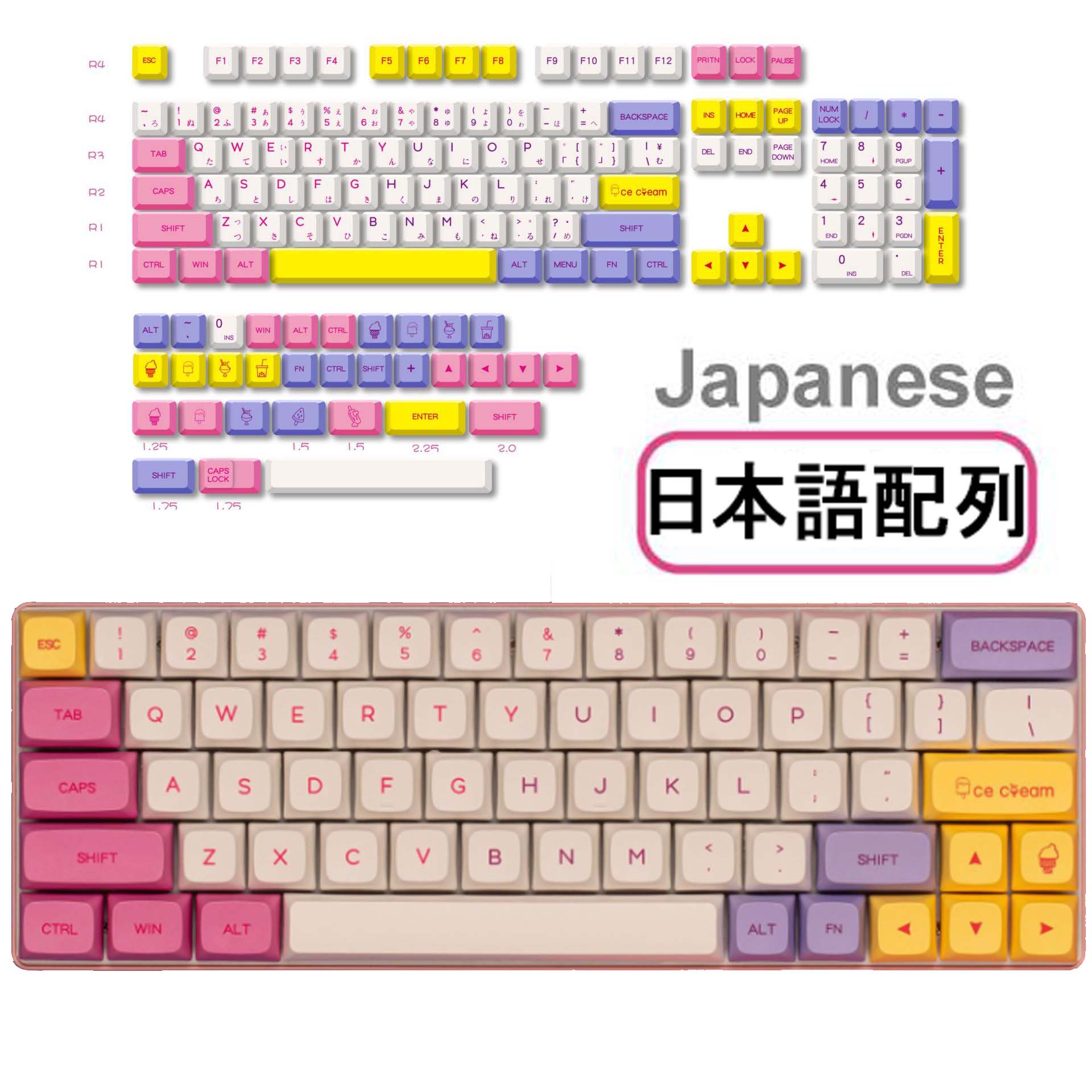 【注意】:キーキャップのみ!!! キーボードはありません。【抹茶キャップデザイン】:XDA Keycapsは、DIY機械キーボードの最高の選択です。??【昇華型 PBT キーキャップ】高品質の厚い PBT 素材と耐グリース コーティングで作...
