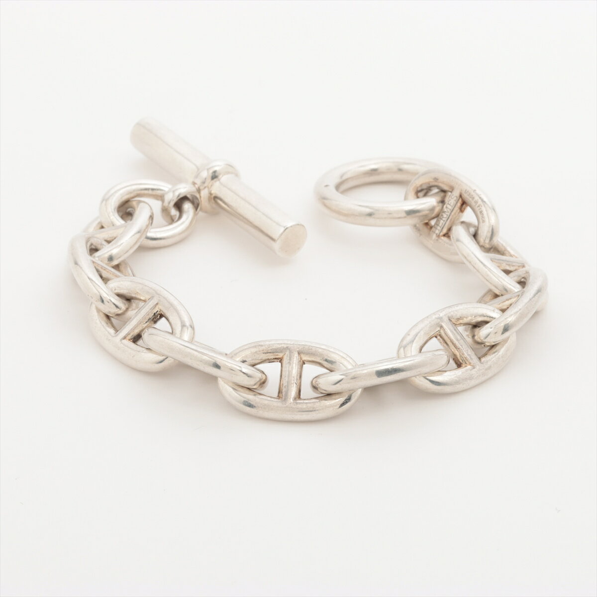 商品番号 A3465747 カテゴリ ブレスレット ブランド エルメス 商品ランク AB サイズ 表記サイズ：10コマ ブレス長さ：約14.5 付属品 箱 カラー シルバー 素材 925 モデル シェーヌダンクルTGM 備考 シルバー製品で...