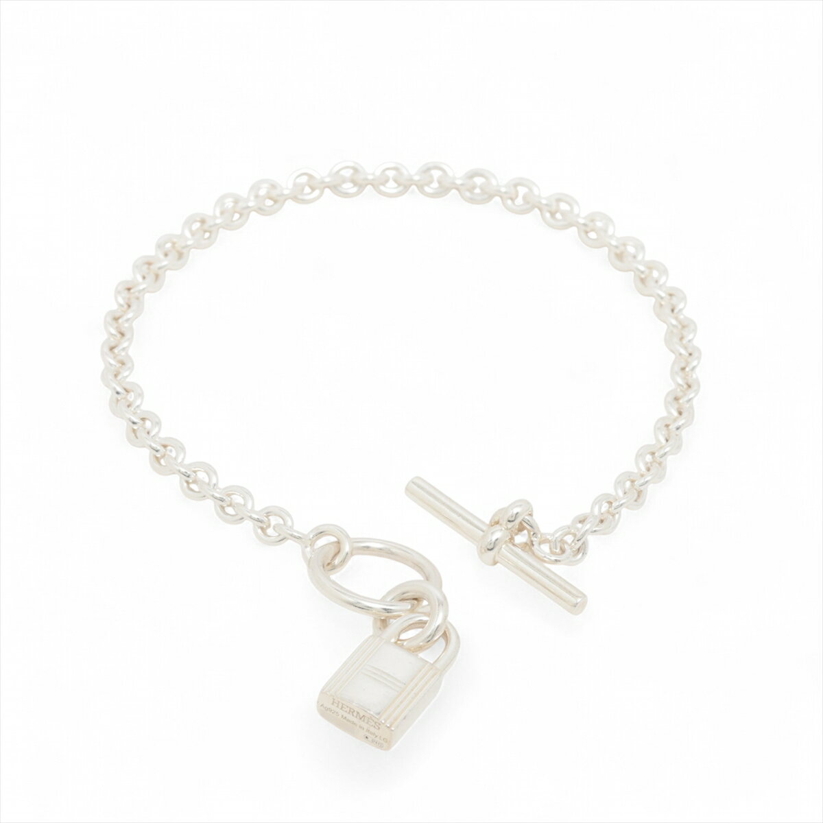 商品番号 A4002332 カテゴリ ブレスレット ブランド エルメス 商品ランク B サイズ 表記サイズ：LG ブレス長さ：約17 付属品 なし カラー シルバー 素材 925 モデル アミュレット カデナ 備考 キズ、くすみ、汚れ、変色...