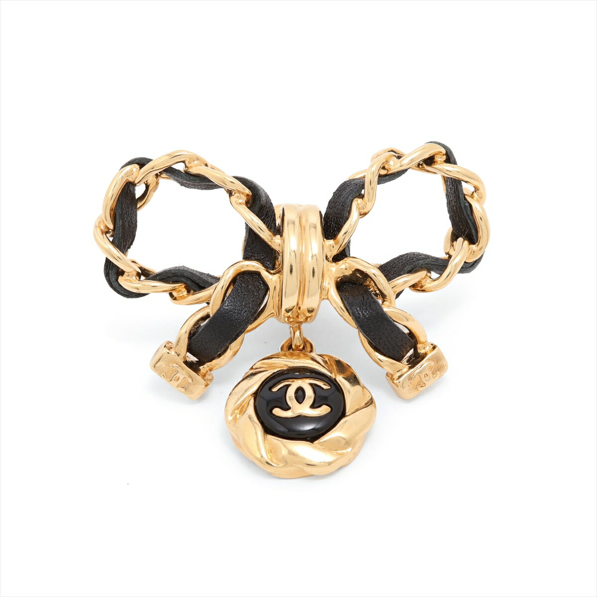 商品番号 A4136594 カテゴリ ブローチ ブランド シャネル 商品ランク A サイズ サイズ縦：約4 サイズ横：約3.8 付属品 箱 カラー ブラック×ゴールド 素材 GP×レザー モデル ココマーク リボン 備考 目立ったダメージや...